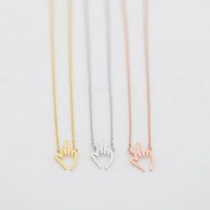 Jewelry | New Silver Middle Finger Fu Necklace | Poshmark